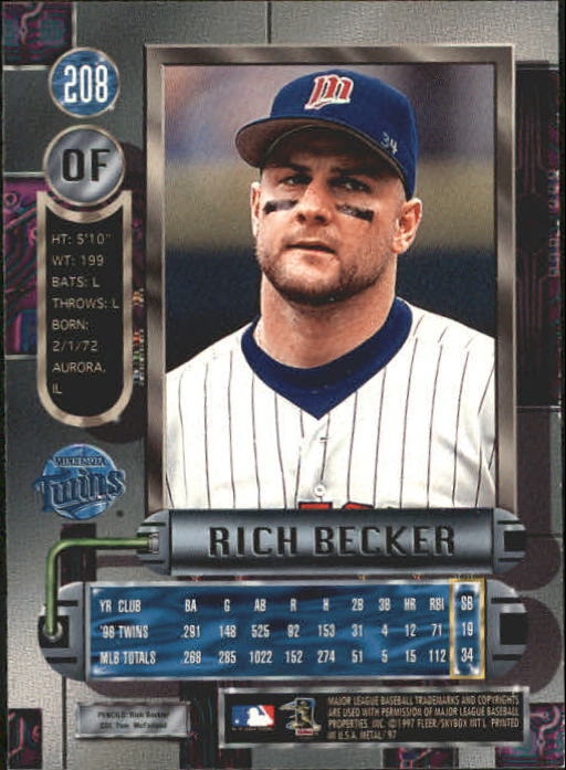 1997 Metal Universe #208 Rich Becker - NM-MT | eBay