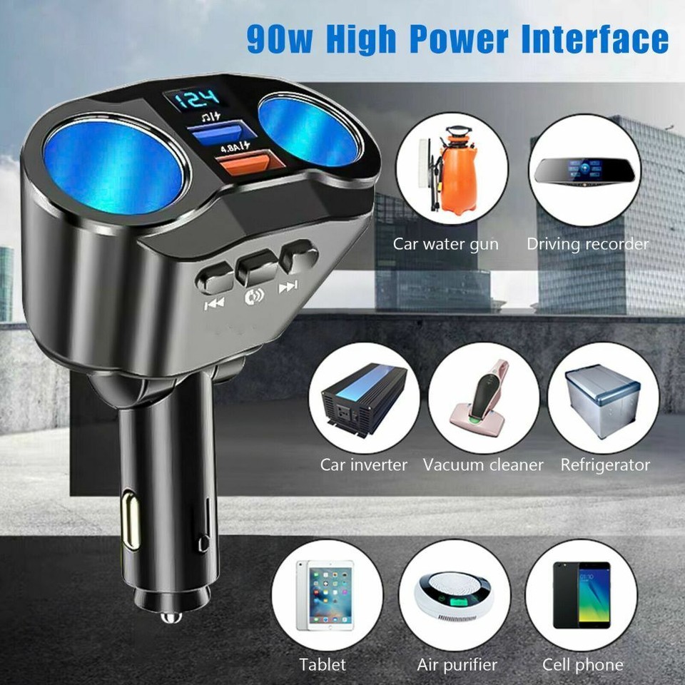 Dual USB Car Fast Charger Cigarette Lighter Splitter Power Adapter ...