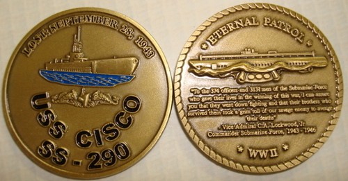 NAVY USS CISCO SS-290 LOST SUBMARINE CHALLENGE COIN | eBay