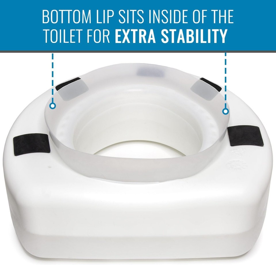 Elevated Toilet Seat Riser Handicap Tall Home Nursing Elderly Booster ...