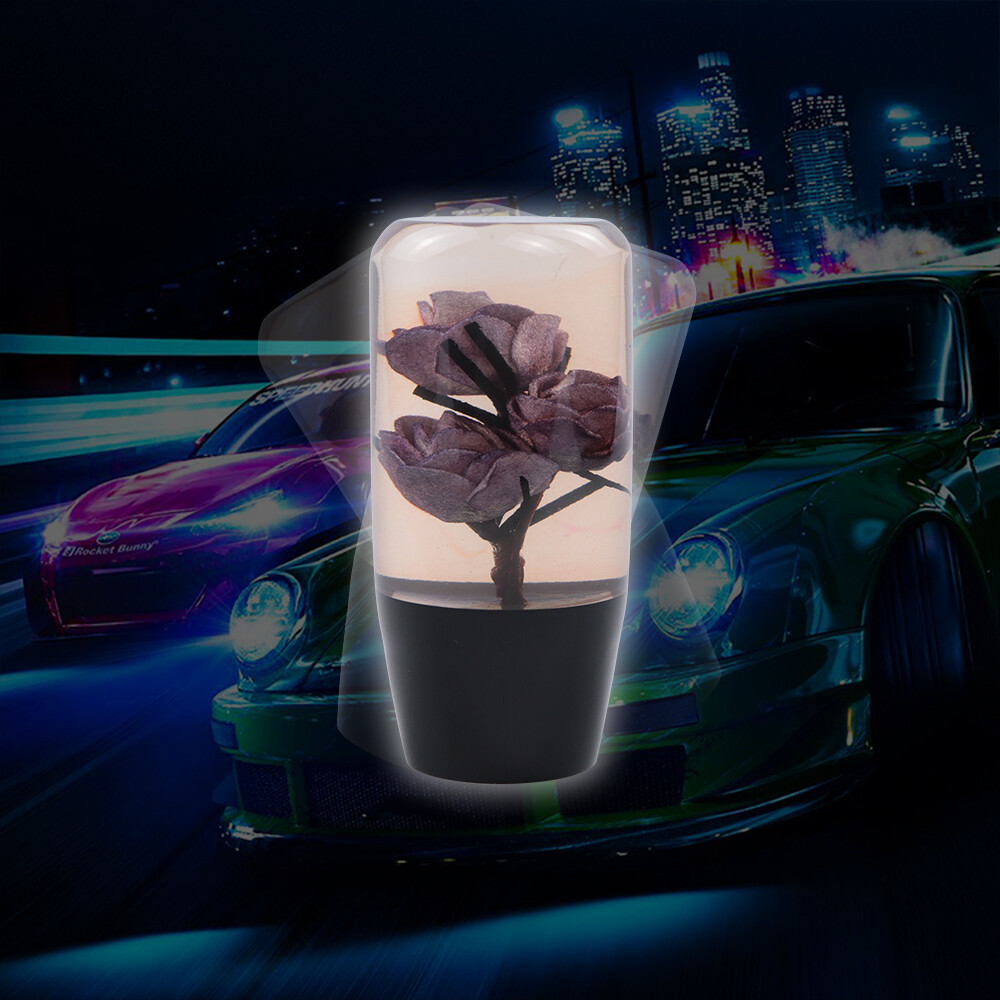 VIP 10CM JDM Clear Black Real Flowers Manual Gear Stick Shift Knob ...