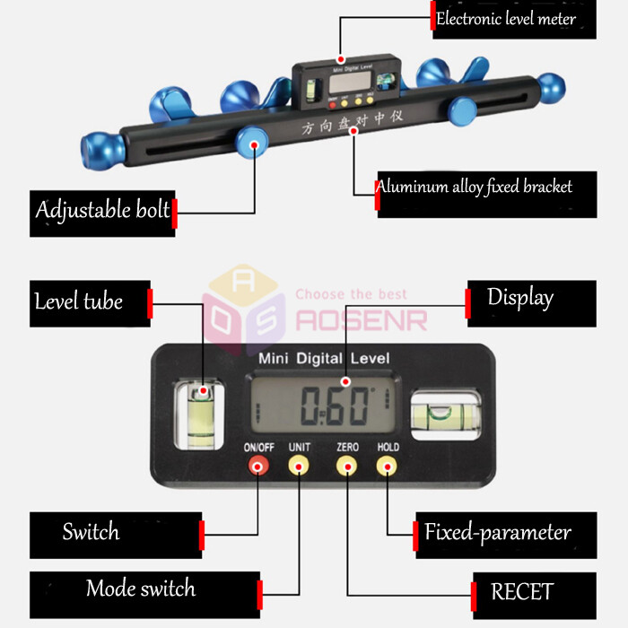 Electronic Adjustable Car Steering Wheel Level Alignment Tool Wheel ...