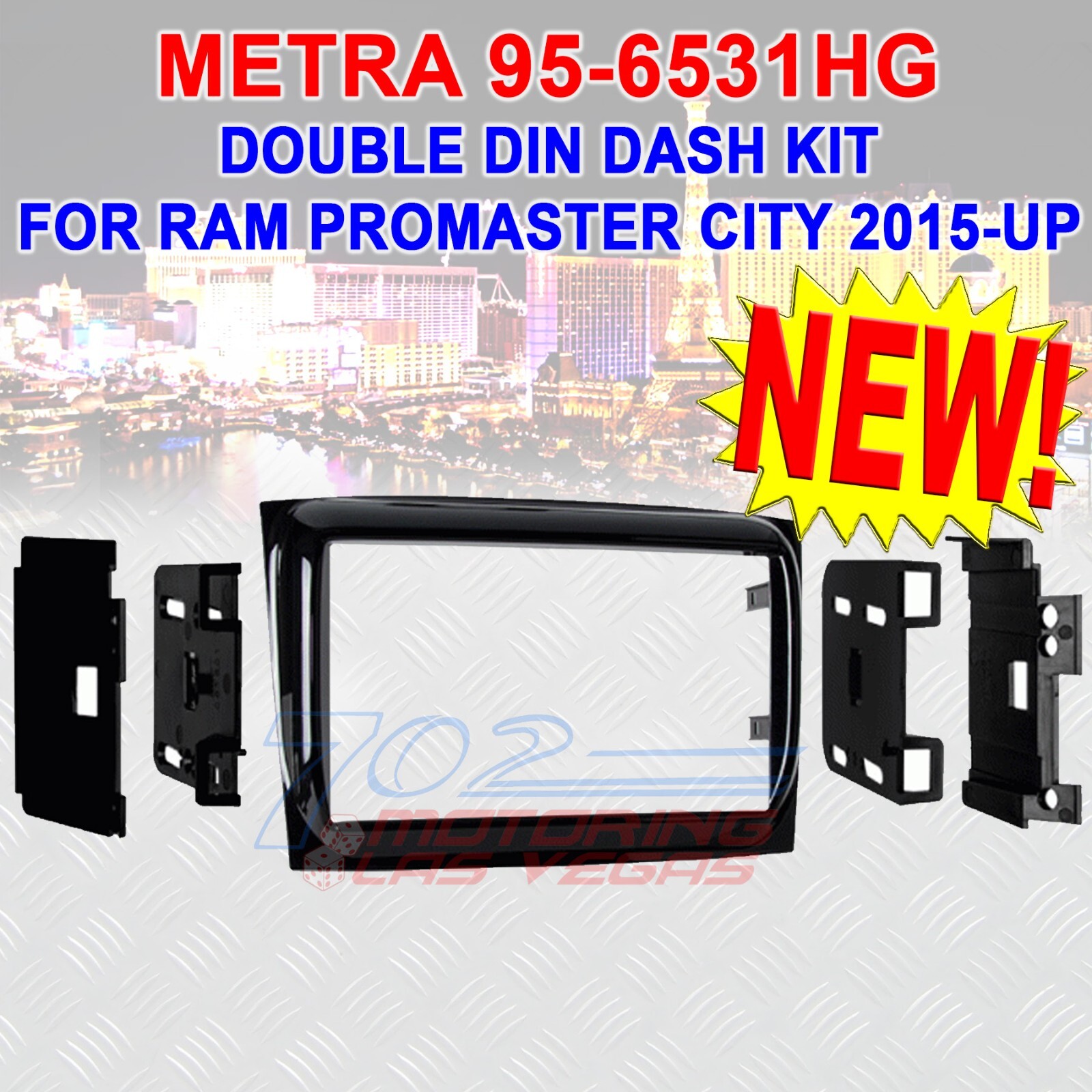 METRA 95-6531HG BLACK DOUBLE DIN STEREO DASH KIT FOR 2015-UP RAM ...