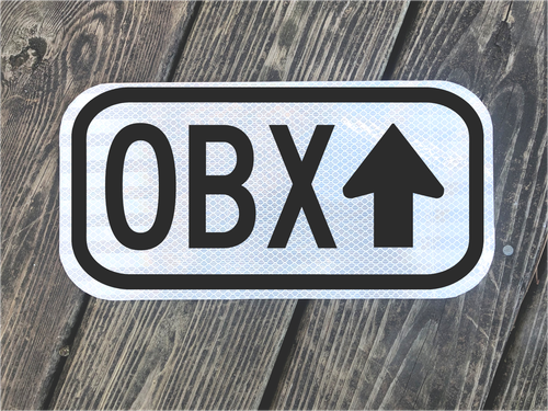 OBX OUTER BANKS road sign 12"x6" - DOT style - NC beach ocean sand ...