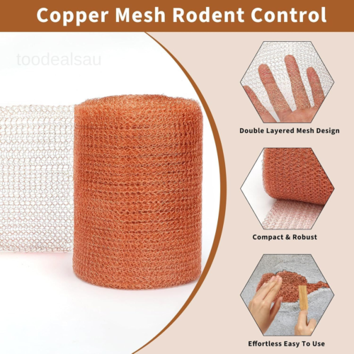 Copper Mesh Rodent Control 5in x 60ft Rustproof Roll for Mice 60ft ...