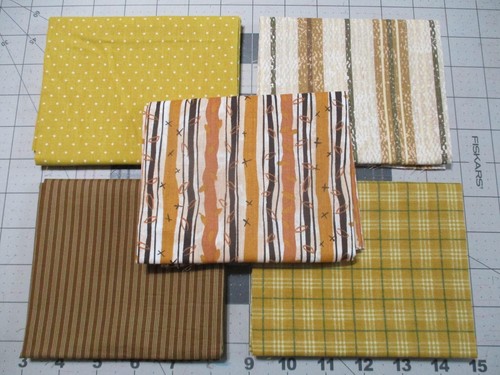 5 Fat Quarters Bundle Fall prints Geometric Vintage Cotton Quilting ...