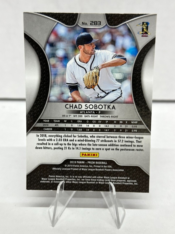 2019 Panini Prizm Baseball Card #283 Chad Sobotka RC Atlanta Braves | eBay