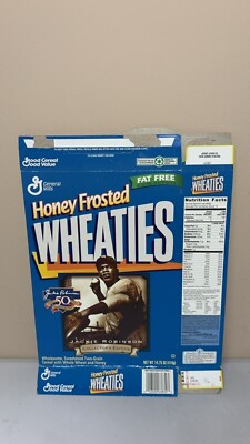 1997 Jackie Robinson Honey Frosted Wheaties Blue Cereal Box Collectors ...