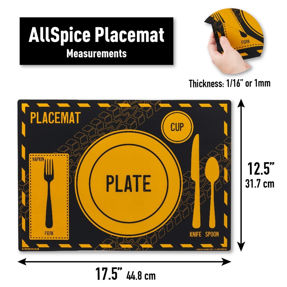 18" X 13" Kids Table Setting Placemats 2pack Montessori Style Silicone ...