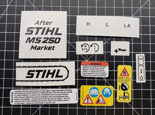 Stihl/Farmertec 025, MS 250 Chainsaw Complete Vinyl Decal / Sticker Kit ...