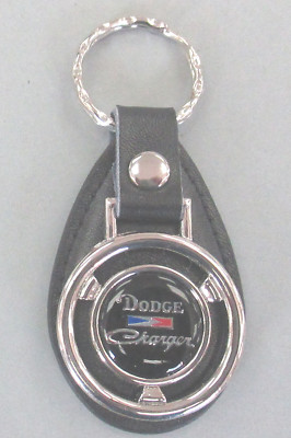 Dodge CHARGER #1315 Mini Steering Wheel Leather Key Ring 1974 1975 1976 ...