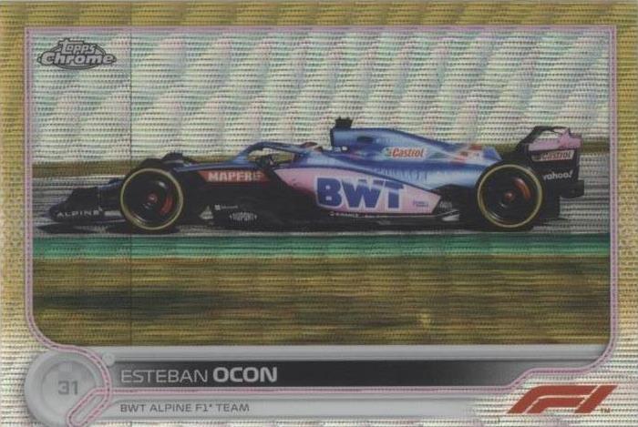 2022 Topps Chrome Formula 1 - F1 Cars Esteban Ocon #116 Gold Wave ...