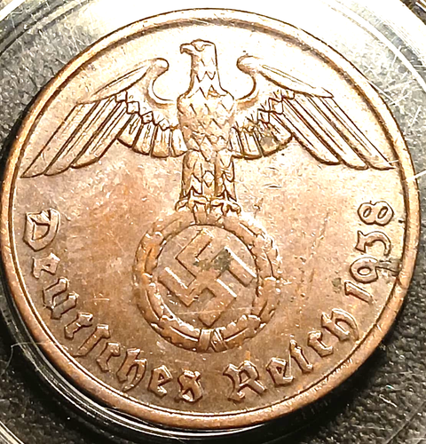 1938 A German Nazi 2 REICHSPfennig Coin High THIRD REICH WWII COIN | eBay