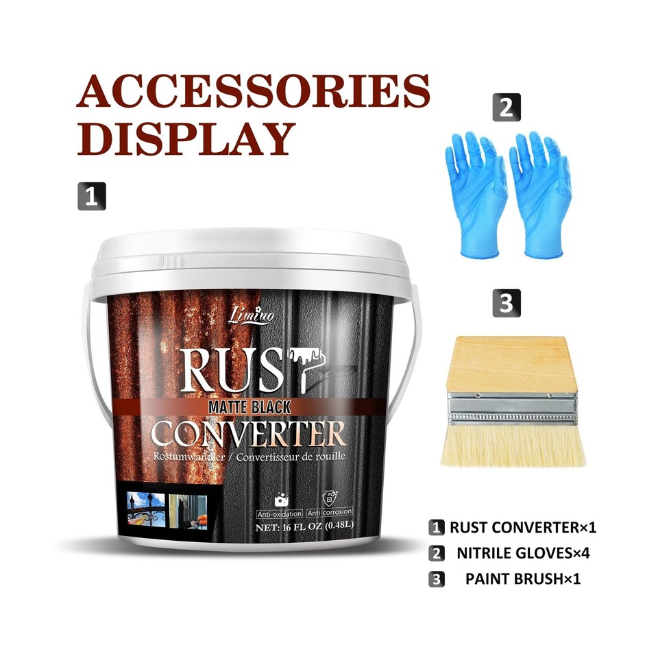 Rust Converter for Metal - Black Metal Primer and Rust Remover ...