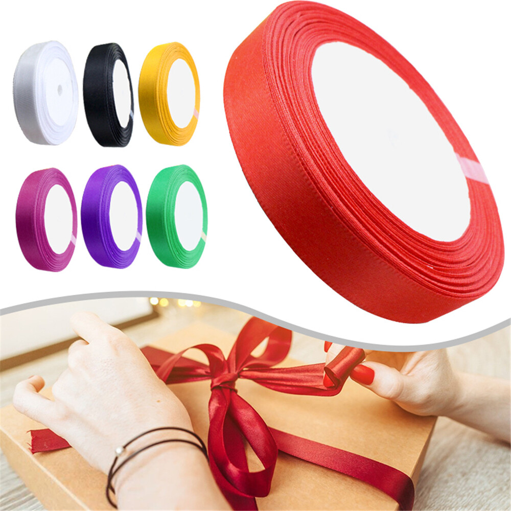25 Yards 6mm Satin Ribbon Rolls Bulk Lot Home Gift Wedding Party Craft ...