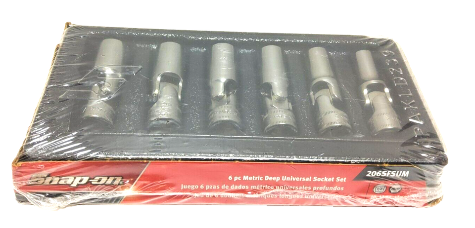 NEW Snapon™ 3/8" drive 10 to 17 mm 6pt DEEP Universal SWIVEL Socket SET ...