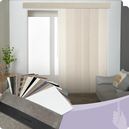 Manual Sliding Panel Privacy Panel Track Blinds Wand Control Window ...