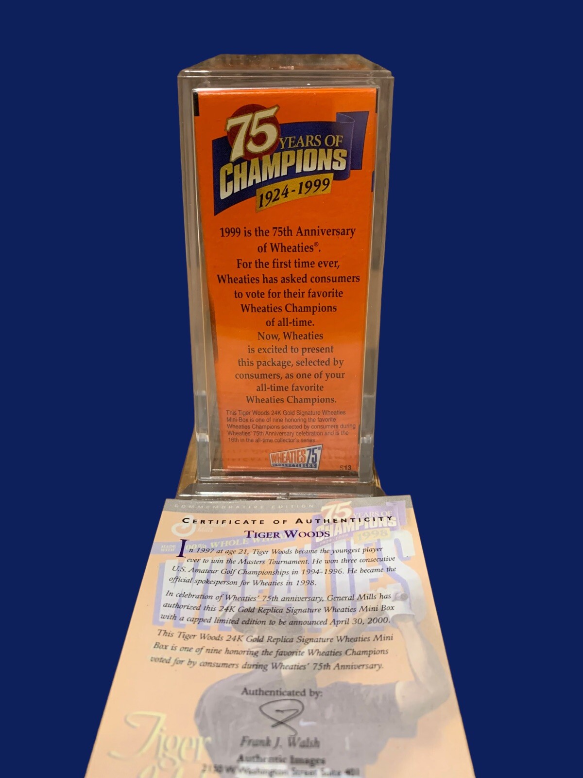1999 75th Wheaties Collectibles 24K Gold Signature Mini Cereal Box ...