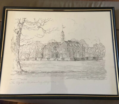 The Capital Williamsburg VA Framed Pencil Drawing Print Charles Overly ...