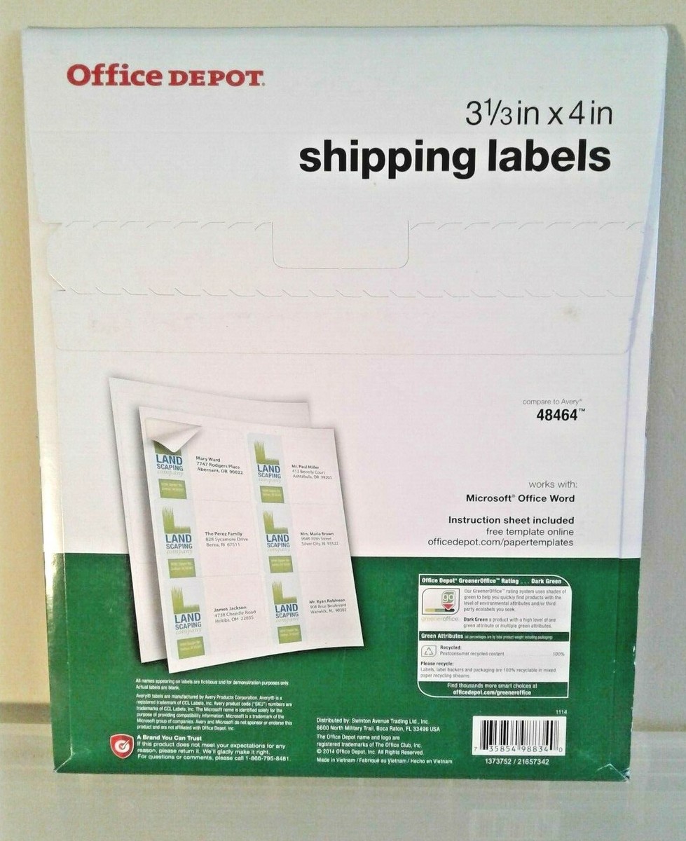 Office Depot Label Template