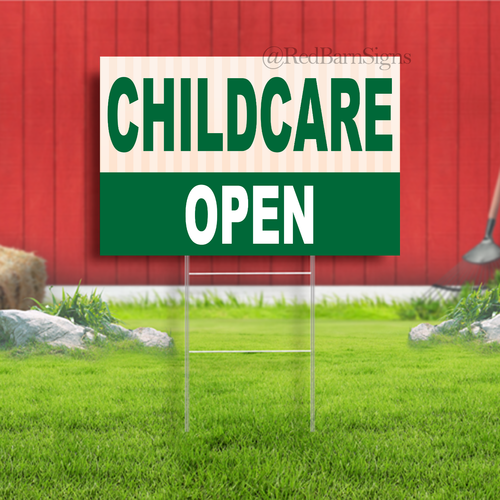 Childcare Open Indoor Outdoor Yard Sign | eBay