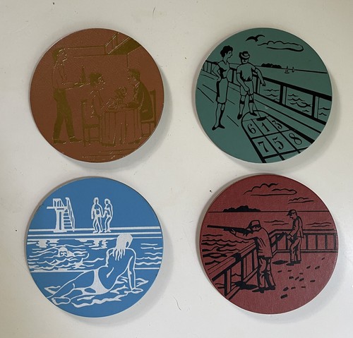Home Lines. SS Oceanic coasters , set of 4 | eBay