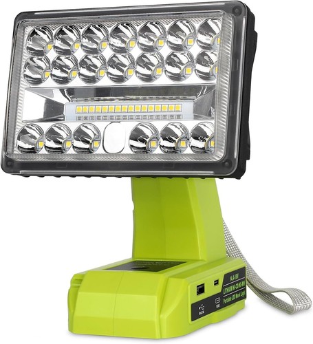 2000LM LED Work Light for Ryobi Flashlight Spotlight Flood Light Job ...