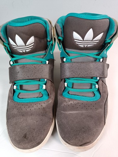 Adidas G85921 Roundhouse Men's Size 13 Mid Top Sneakers Grey & Teal ...