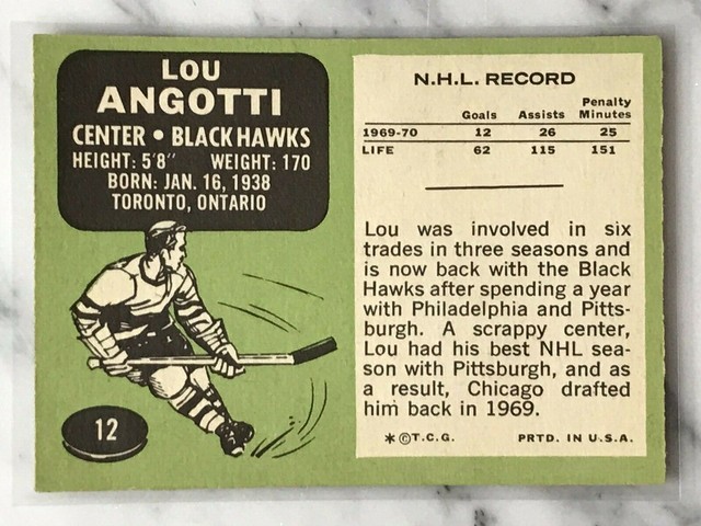 1970-71 Topps - #12 Lou Angotti for sale online | eBay