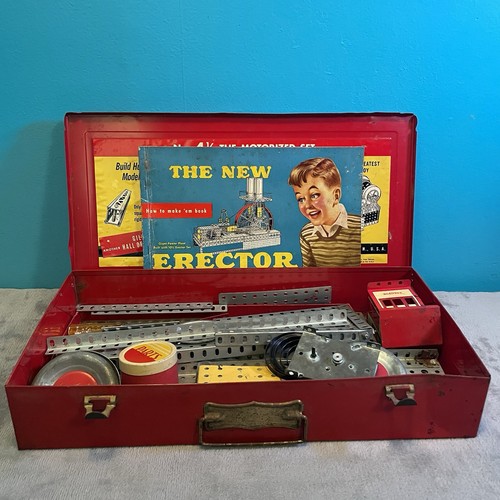 VTG 1954 AC Gilbert Erector Set No 4 1/2 VTG Engineering STEM Motorized ...