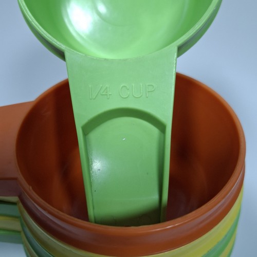 Tupperware Stacking Measuring Cups Yellow Green Orange Vintage Set of 6 ...