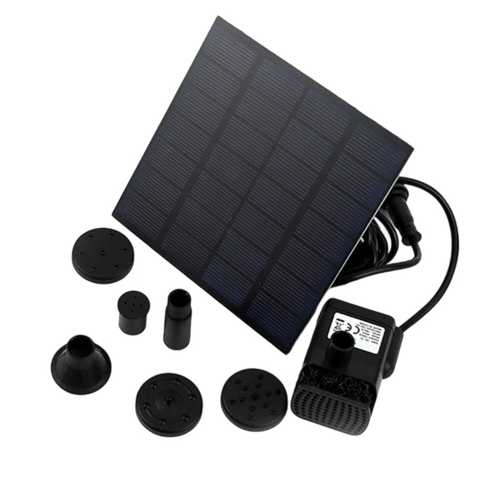 Solar Powered Garden Fountain Pump with 4 Nozzles for Water Decoration ...