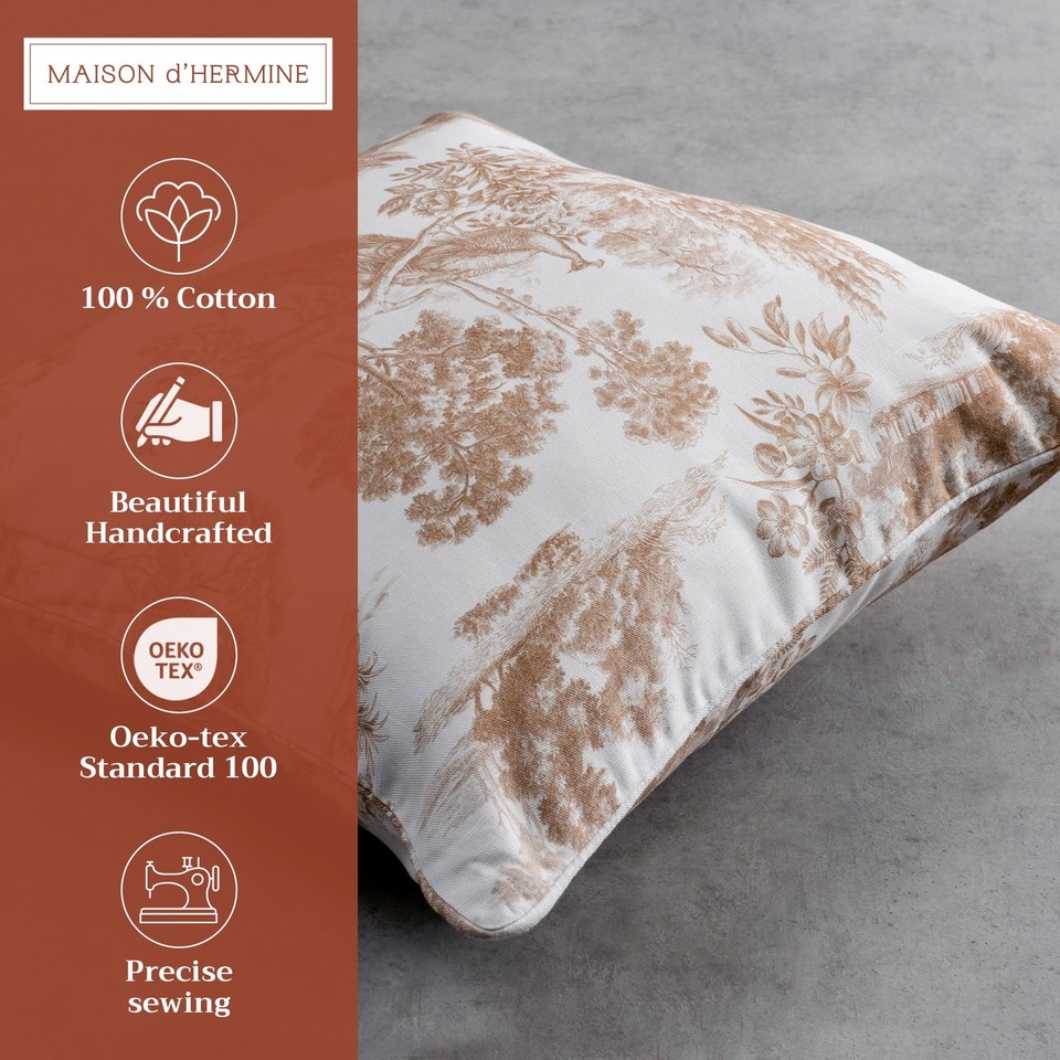 Decorative Pillow Covers 20x20 Inch Square 100% Cotton Throw Pillow ...