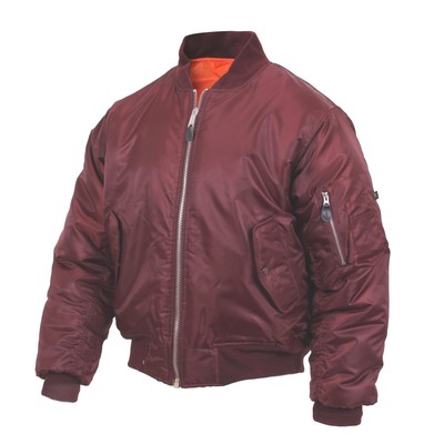 FLIGHT JACKET MA1 REVERSIBLE PILOT BOMBER JACKET MAROON SIZES XS to 3XL ...