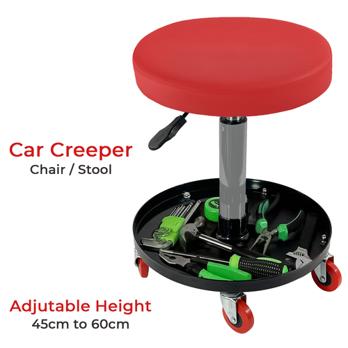 Mechanic Round Creeper Mobile Work Chair Workshop Stool Trolley Seat ...