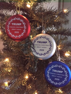 Red, White and Blue 2020 Trump Patriotic MAGA Christmas Tree Ornament ...