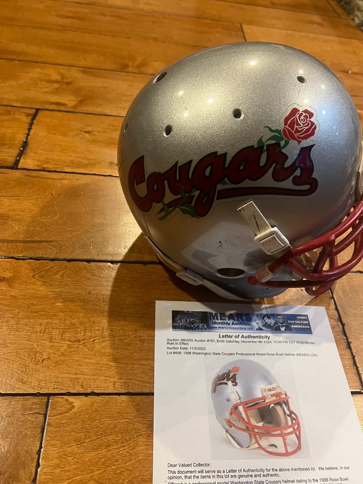 1998 Washington State Cougars Professional Model Rose Bowl Helmet ...
