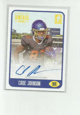 2021 ONYX VINTAGE SIGNATURES BLUE #FACJ CADE JOHNSON BLUE INK | eBay