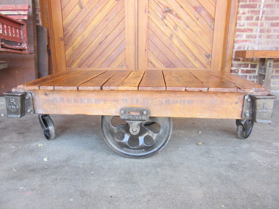 Refurbished Antique Railroad Cart Coffee table -Lineberry Furniture ...