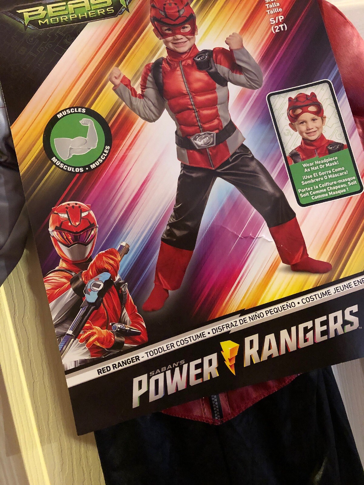 NWT~ Toddler 2T Power Rangers Red Ranger Beast Morpher Muscle Costume ...