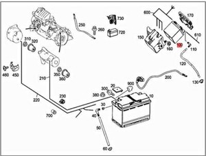 Genuine MERCEDES BBDC X222 W242 C117 Support battery 0009829608 | eBay