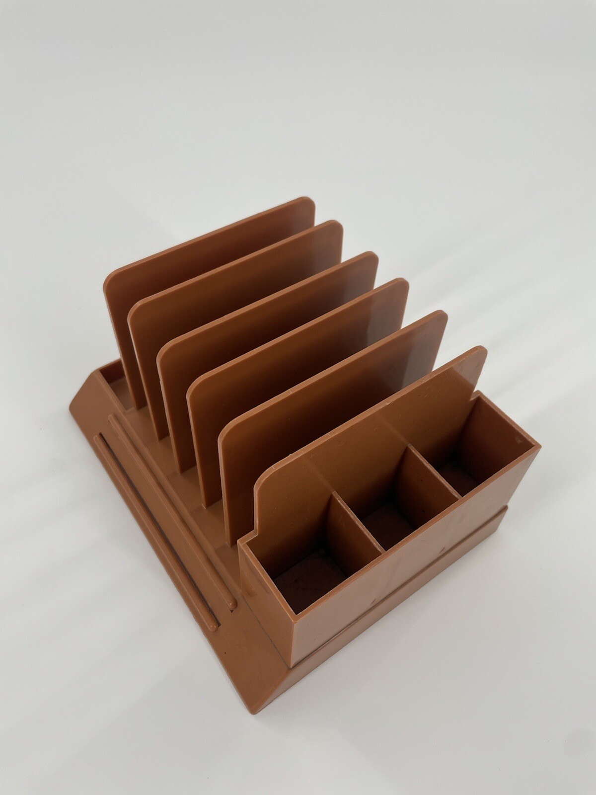Vintage 1960-70s Max Klein Desk Organizer Atomic V-87 Brown Plastic MCM ...