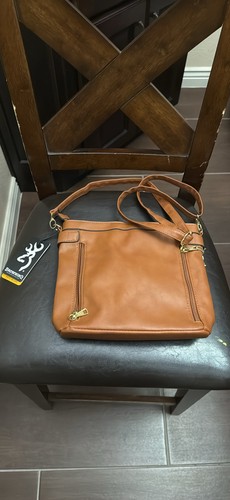 Browning Concealed Carry Purse, CCW Gun Handbag Brown Faux Leather ...