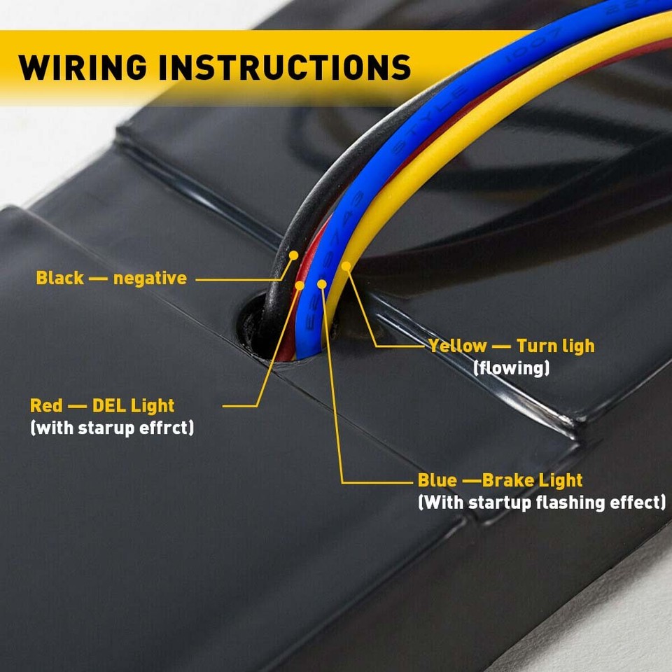 1X 100 LED Dynamic Flowing Signal Indicator Lamp Stop/Turn/Brake Rear ...