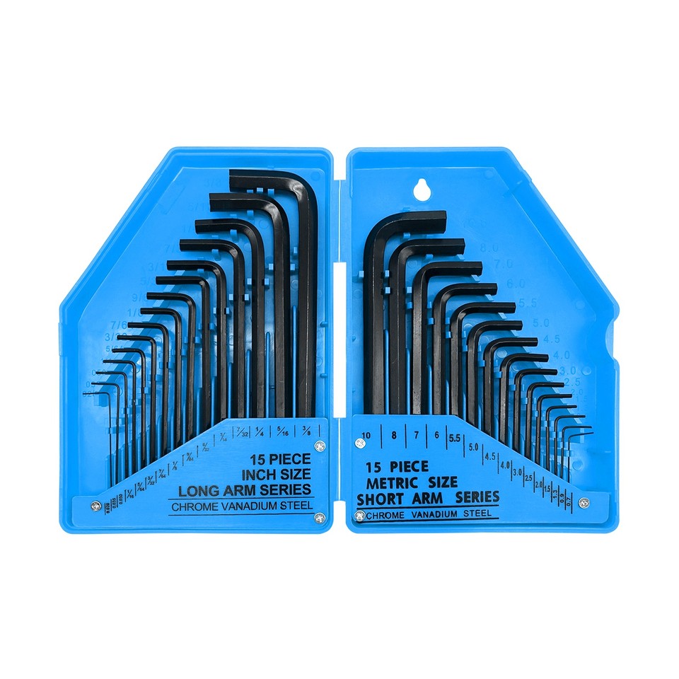 30X Hex Allen Key Wrench Long Set Metric & Imperial Allan Alan Alen ...