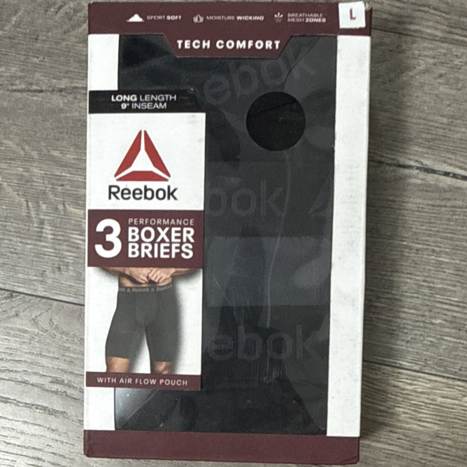 Reebok Tech Comfort Moisture Wicking Boxer Briefs 3 Pack Black Gray ...
