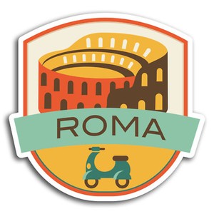 2 x 10cm Roma Italy Rome Travel Vinyl Stickers - Sticker Laptop Luggage ...