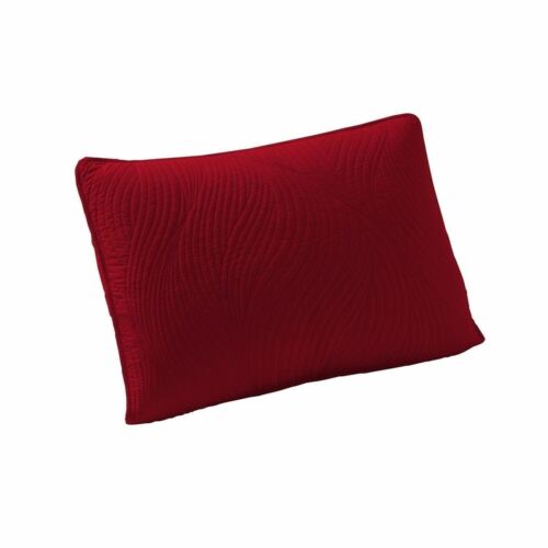 Solid Red Quilted Stream 3 pc Quilt Set Twin Full Queen King Coverlet ...