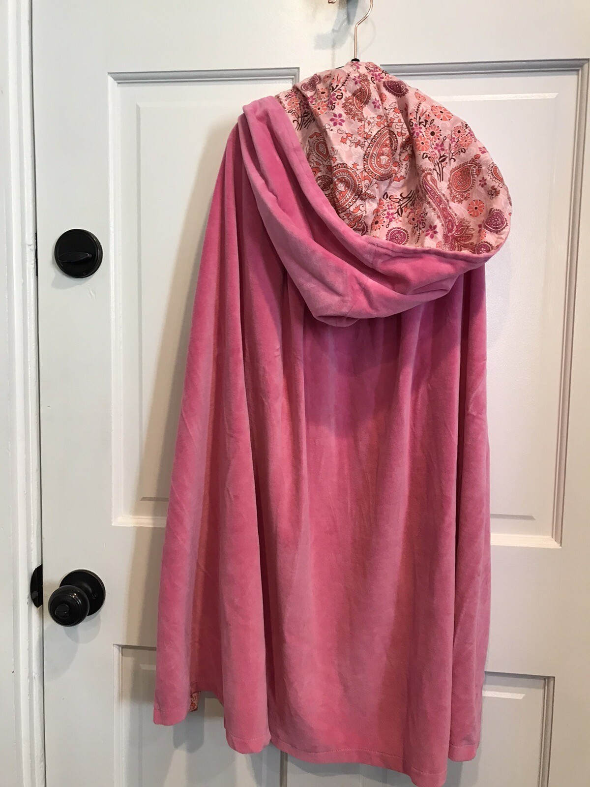 Magic Cabin Kids Pink Velour Hooded Cloak - Gem