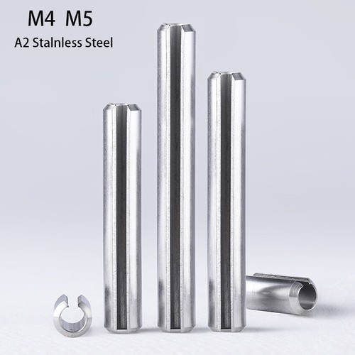 Stainless Steel Slotted Spring Tension Pins M4 M5 Split Dowel Sellock ...